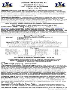 Seasonal Info - Bay View CampgroundBay View Campground