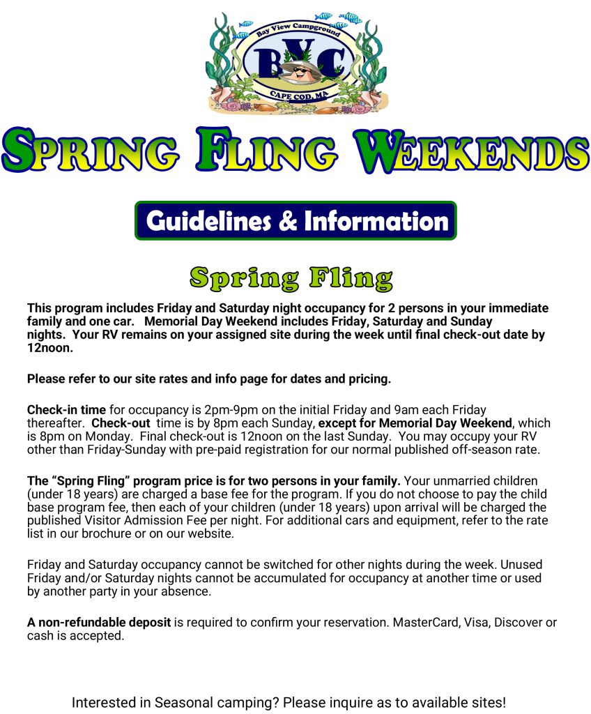 Spring Fling - Bay View CampgroundBay View Campground